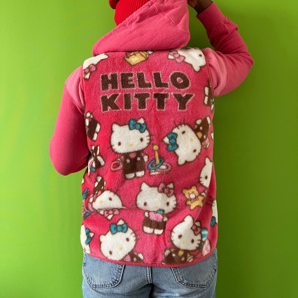 Hello Kitty Pink Furry Sanrio Vest Xs - Gem